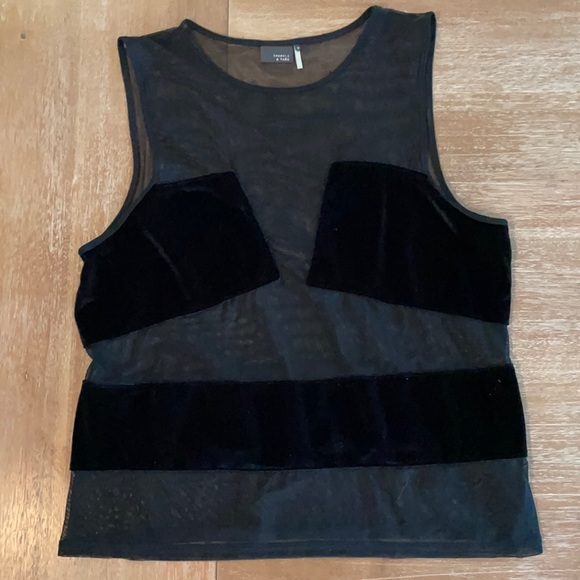 Sparkle & Fade | Tops | Sparkle Fade Black See Through Top With Velvet ...
